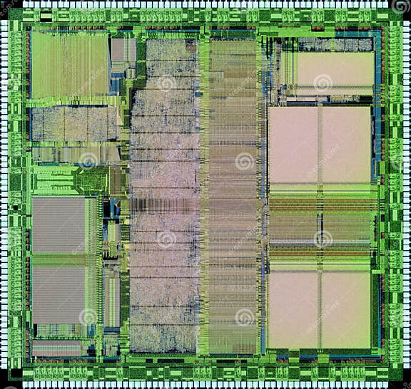 Extreme Close Up of Silicon Microprocessor Chip Stock Image - Image of ...
