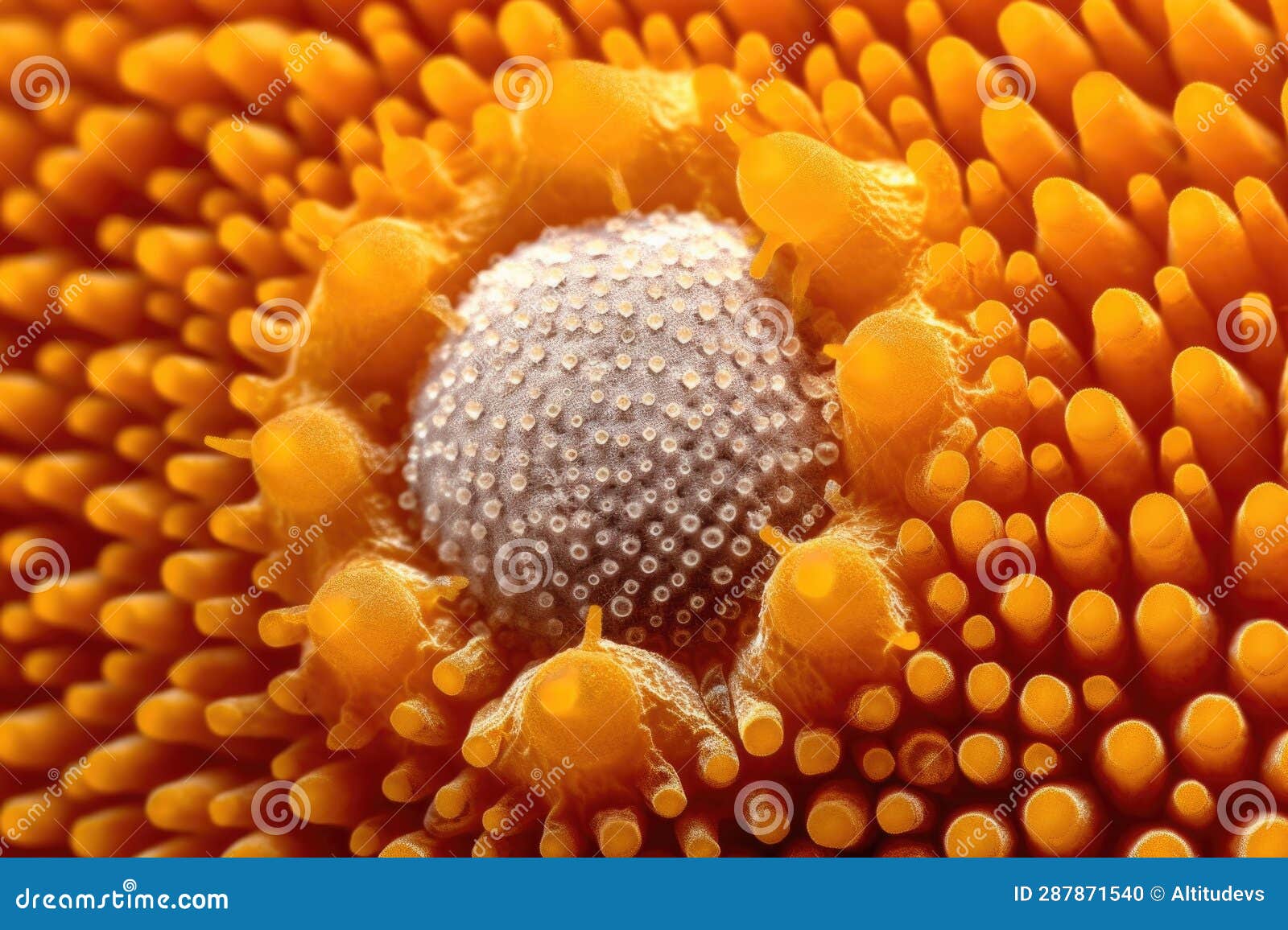 Extreme Close-up of a Single Pollen Grain Stock Illustration ...