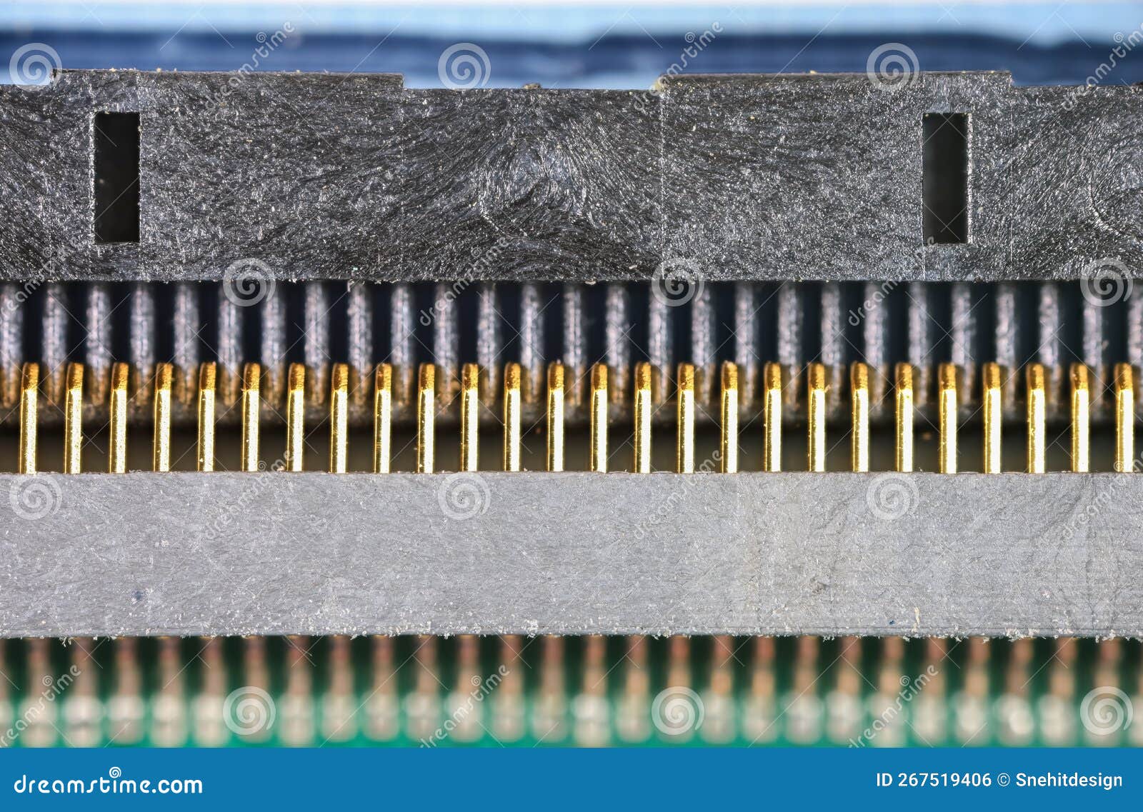 Extreme Close Up View of Flexible Printed Circuit Cable Connector on ...