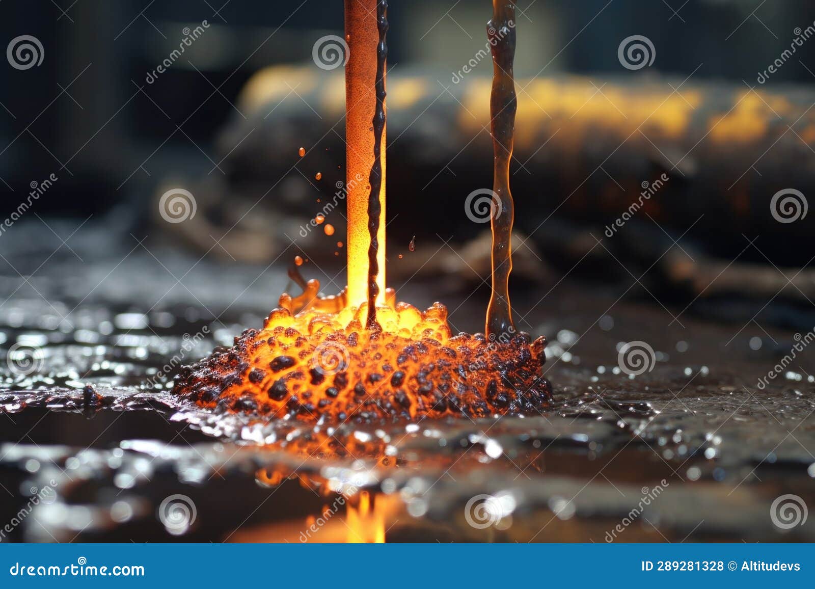 Extreme Close-up of Welding Tip and Molten Puddle Stock Photo - Image ...