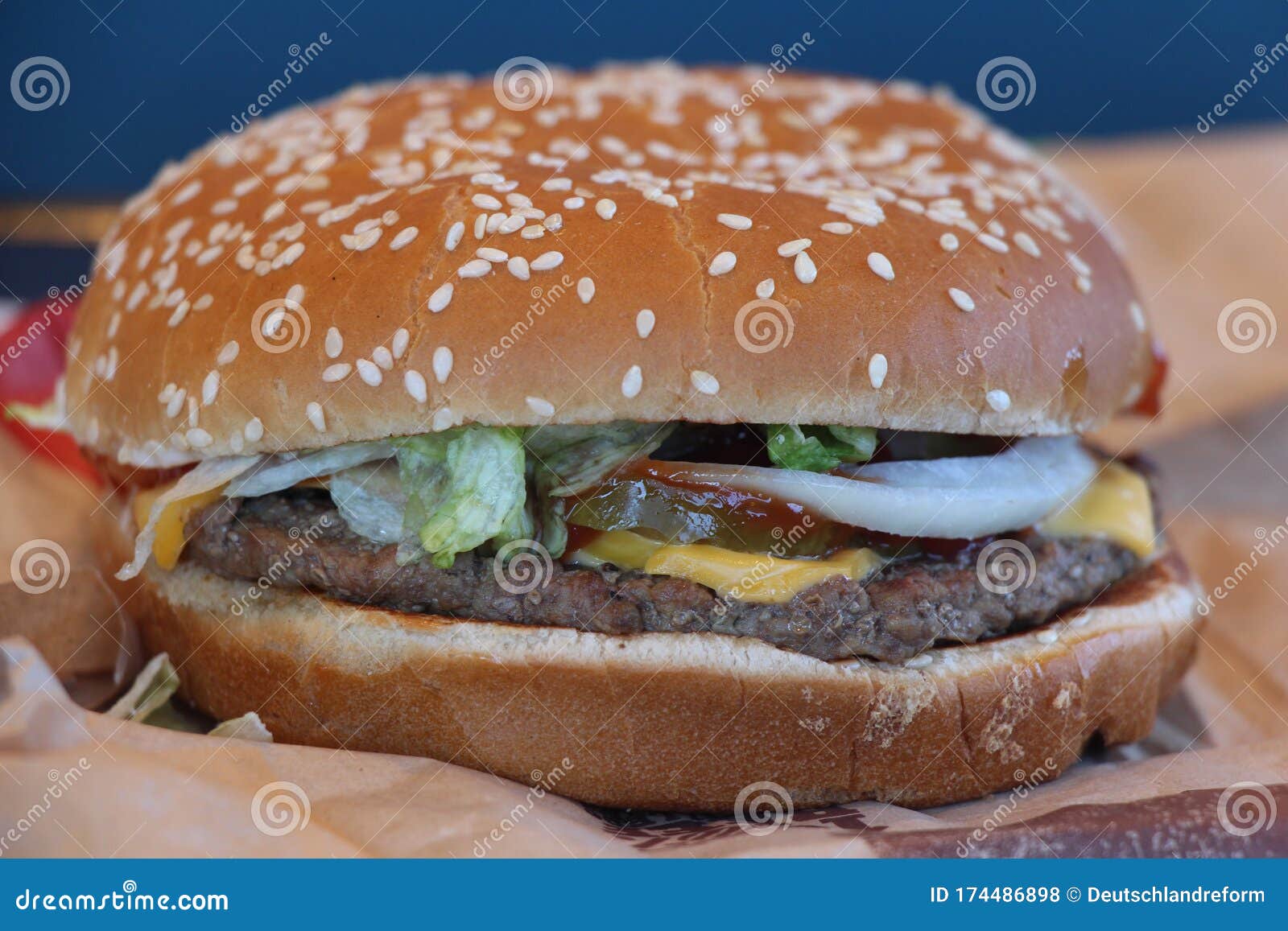 Extreme Close Up of a Whopper. Stock Photo - Image of whopper, american ...