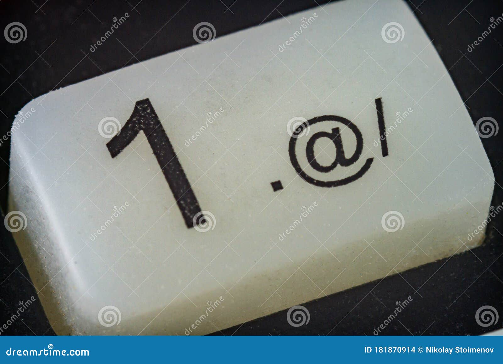 Extreme Closeup of a Button with Number One on it Stock Photo - Image ...