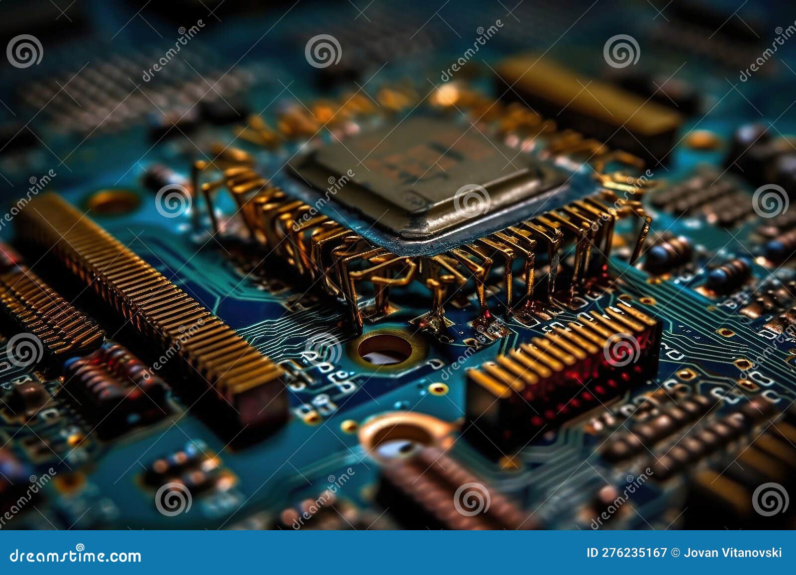 Extreme Closeup Computer Microchip Created by Generative AI Stock ...