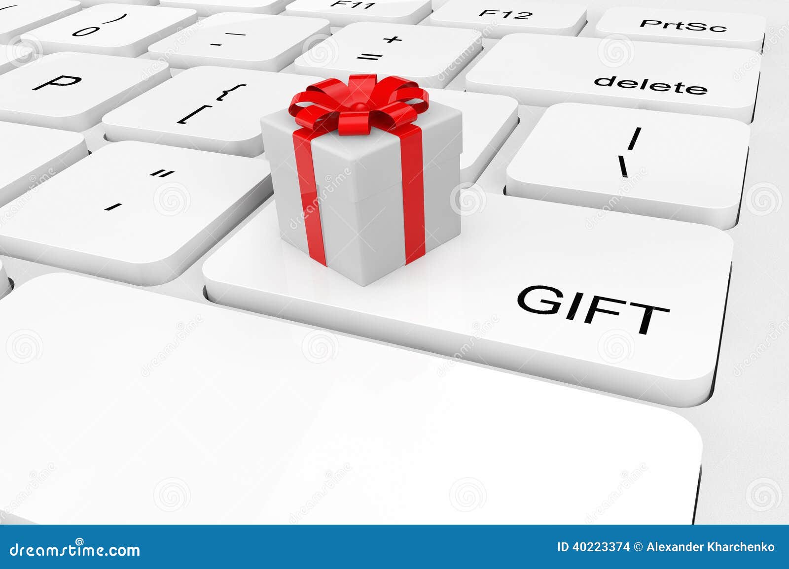 Extreme Closeup Gift Box on a Keyboard Stock Photo - Image of online ...
