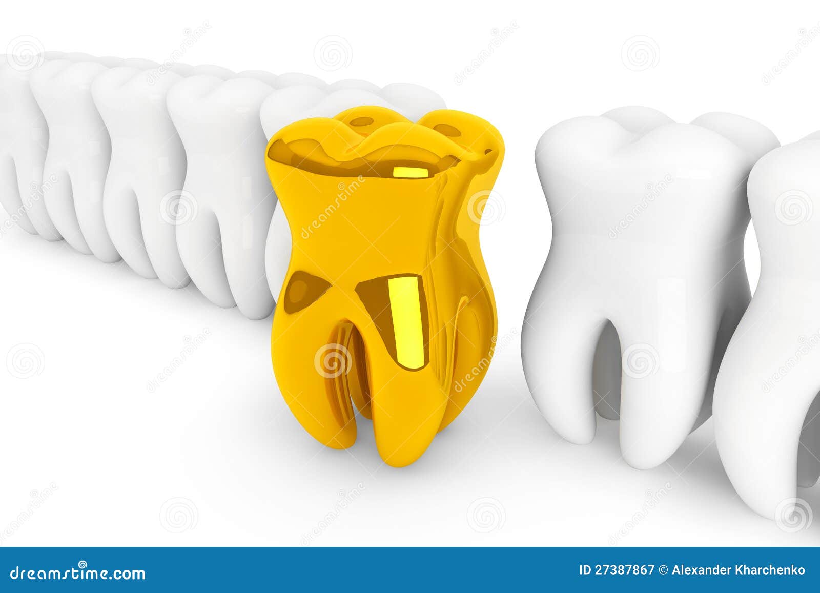 Gold Tooth Cartoon Vector | CartoonDealer.com #34762811