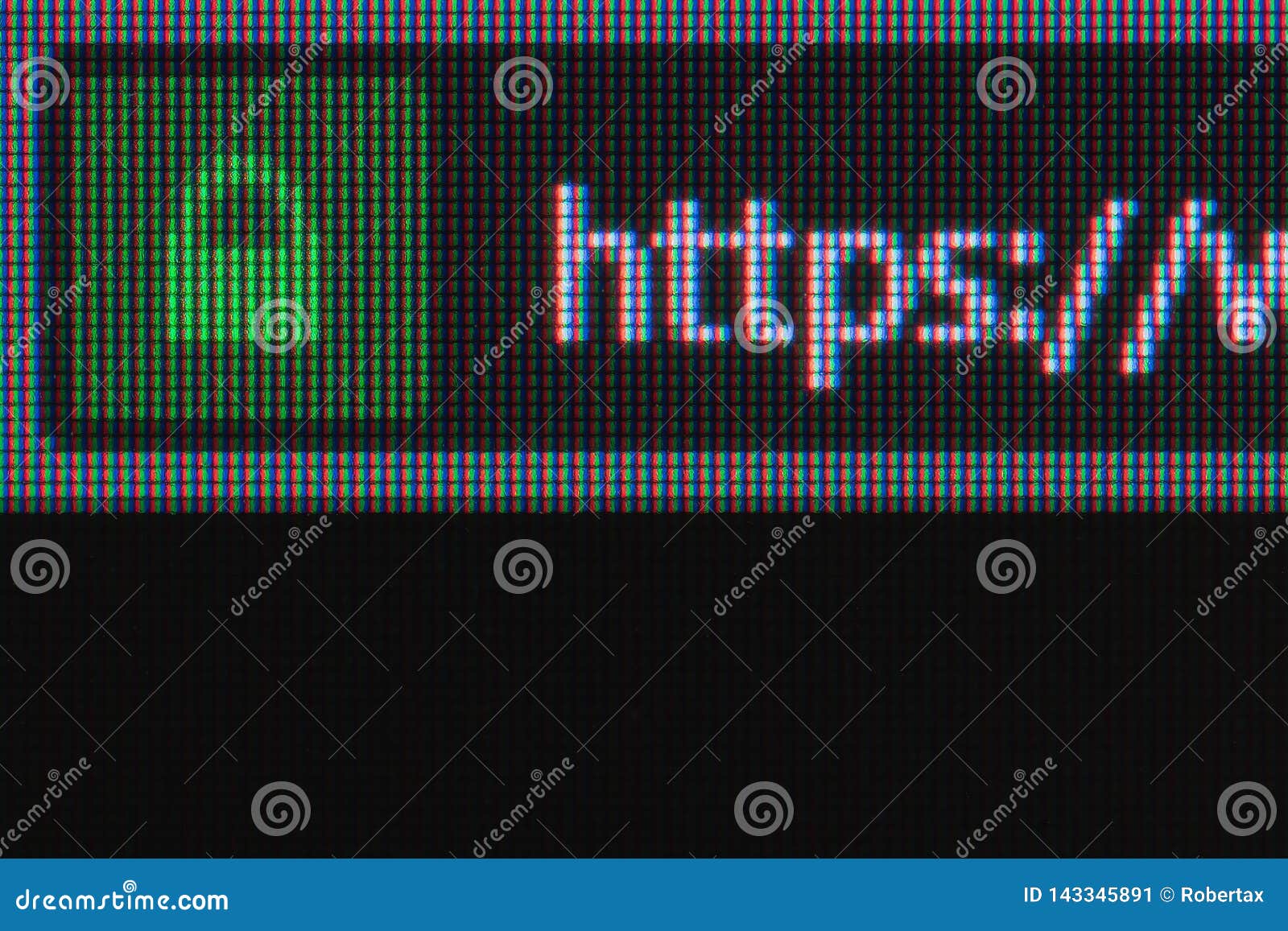 Extreme Closeup on LCD Screen with Https Padlock and Url Bar Stock ...