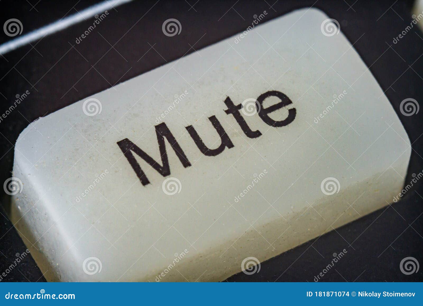 Extreme Closeup of a Mute Button on a TV Remote Stock Photo - Image of ...