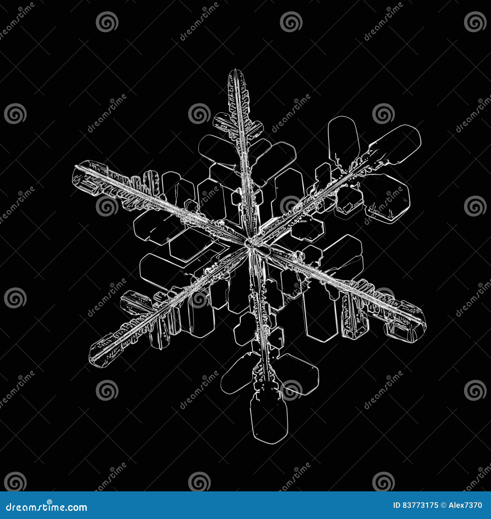 Extreme Closeup of Natural Snowflake Stock Image - Image of symmetry ...