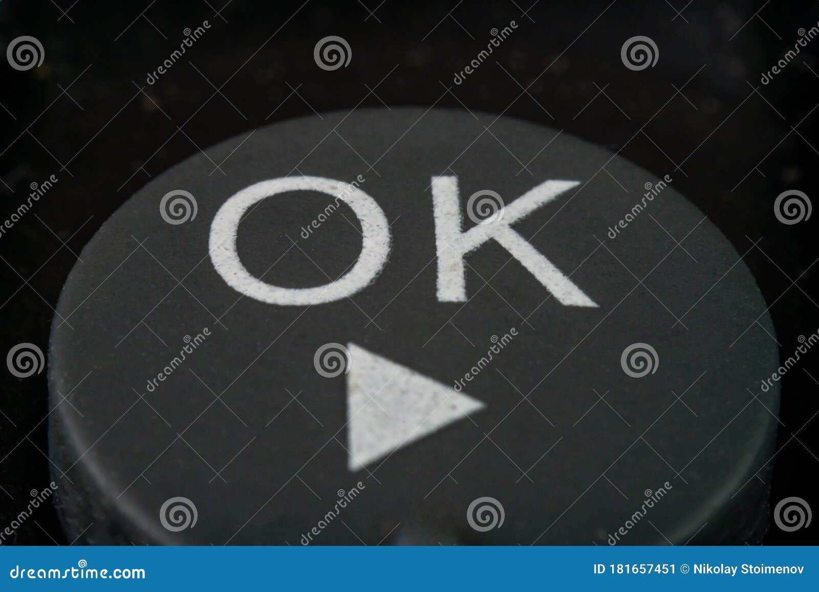 Extreme Closeup of a Ok Button on TV Remote Stock Image - Image of play ...
