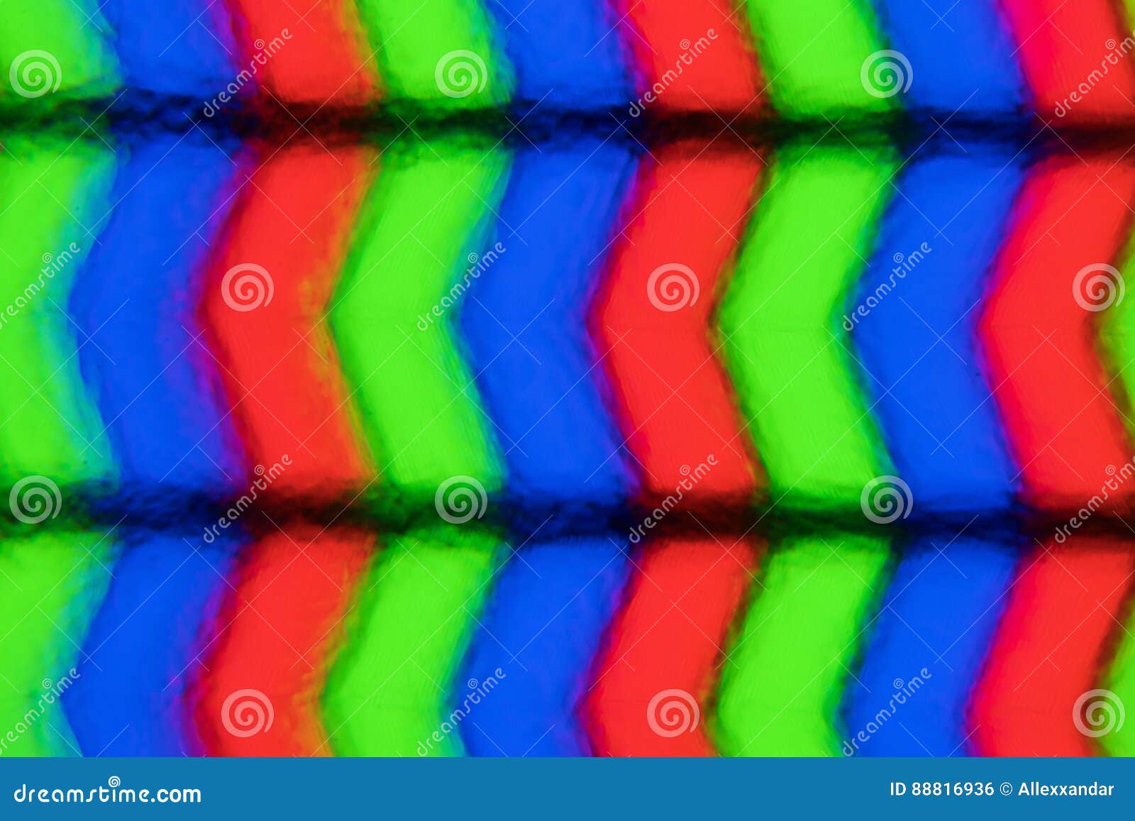 Closeup Pixels Of LCD TV Screen With Color Bars Is A Television Test ...