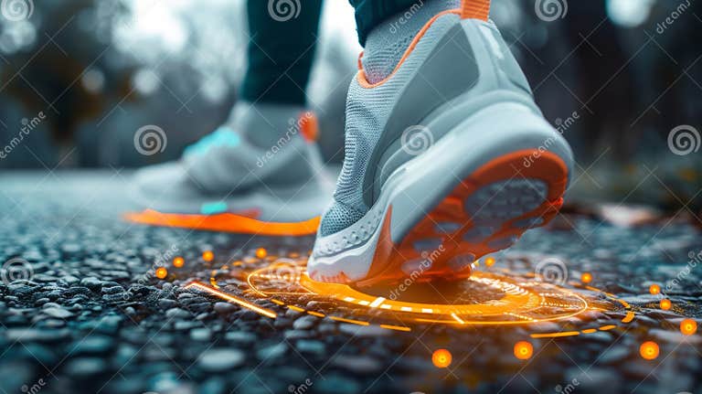 An Extreme Closeup of a Shoe Insert with an Embedded Sensor Tracking ...