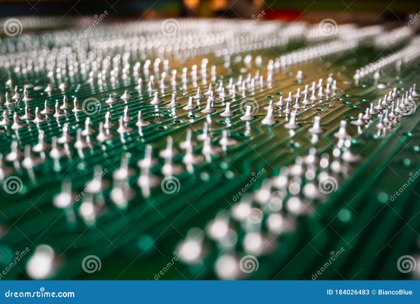 Extreme Detailed View of Printed Circuit Board and Components Stock ...