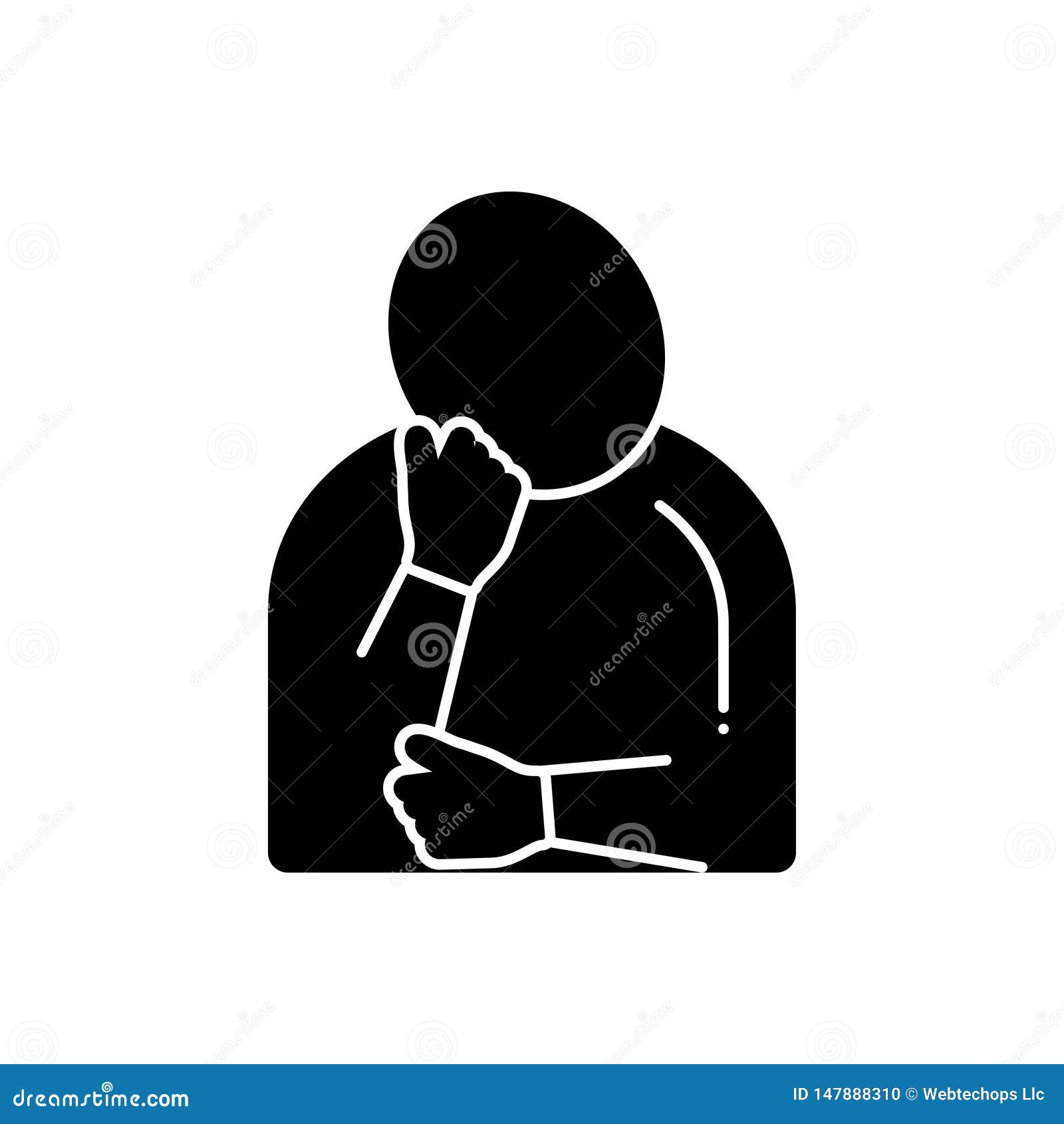 Black Solid Icon for Extreme Fatigue, Demotivation and Medical Stock ...