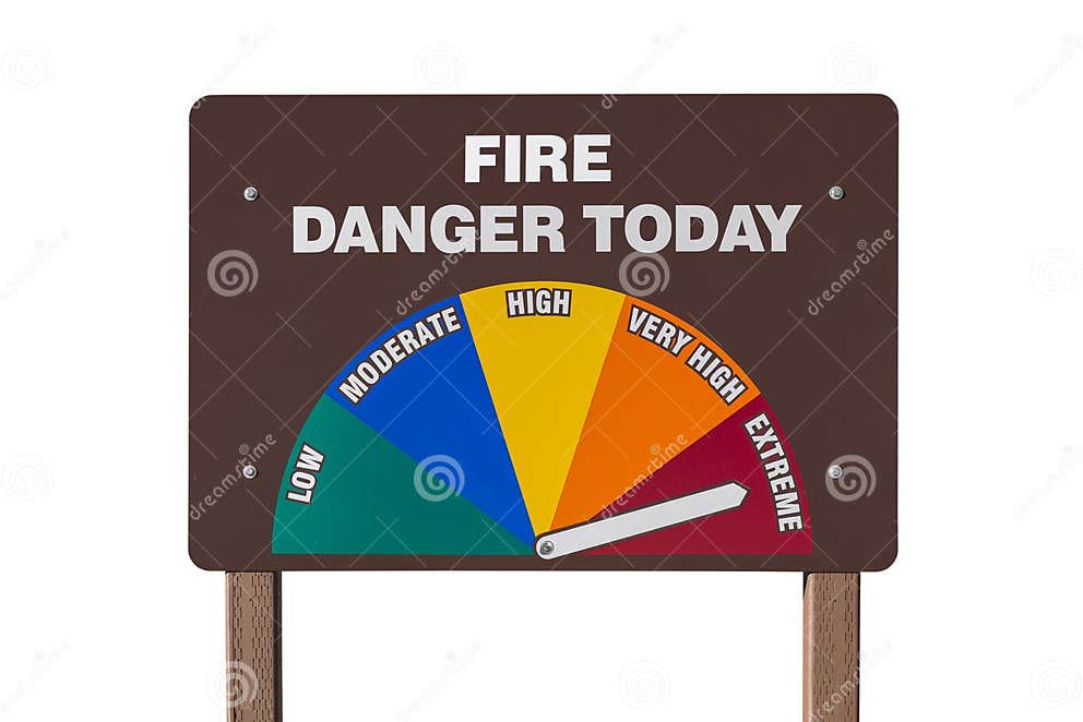 Extreme Fire Danger Today Sign Isolated Stock Image - Image of sign ...