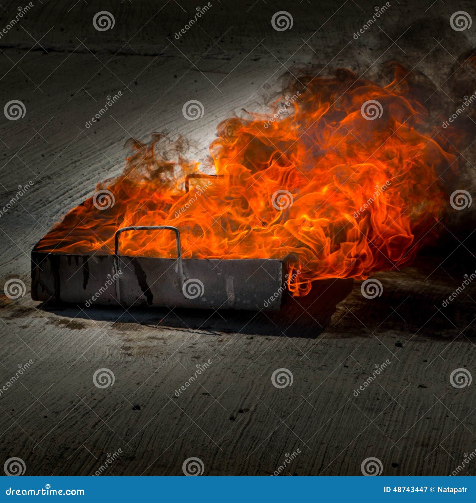 Extreme Flame Fire Smoke in Box Stock Image - Image of burnt, light ...