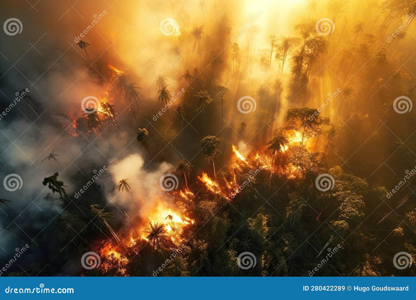 Extreme Forest Fire. Generated Image. Hyperrealistic. the Effects of ...