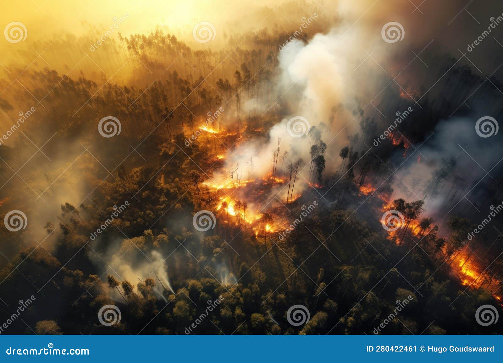 Extreme Forest Fire. Generated Image. Hyperrealistic. the Effects of ...