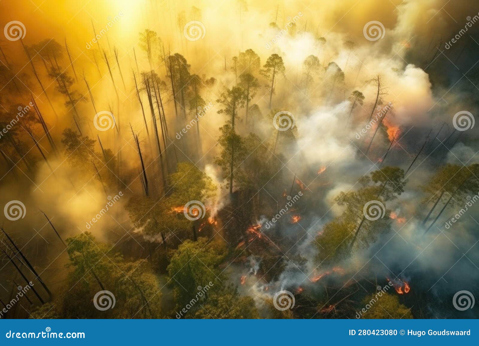 Extreme Forest Fire. Generated Image. Hyperrealistic. the Effects of ...