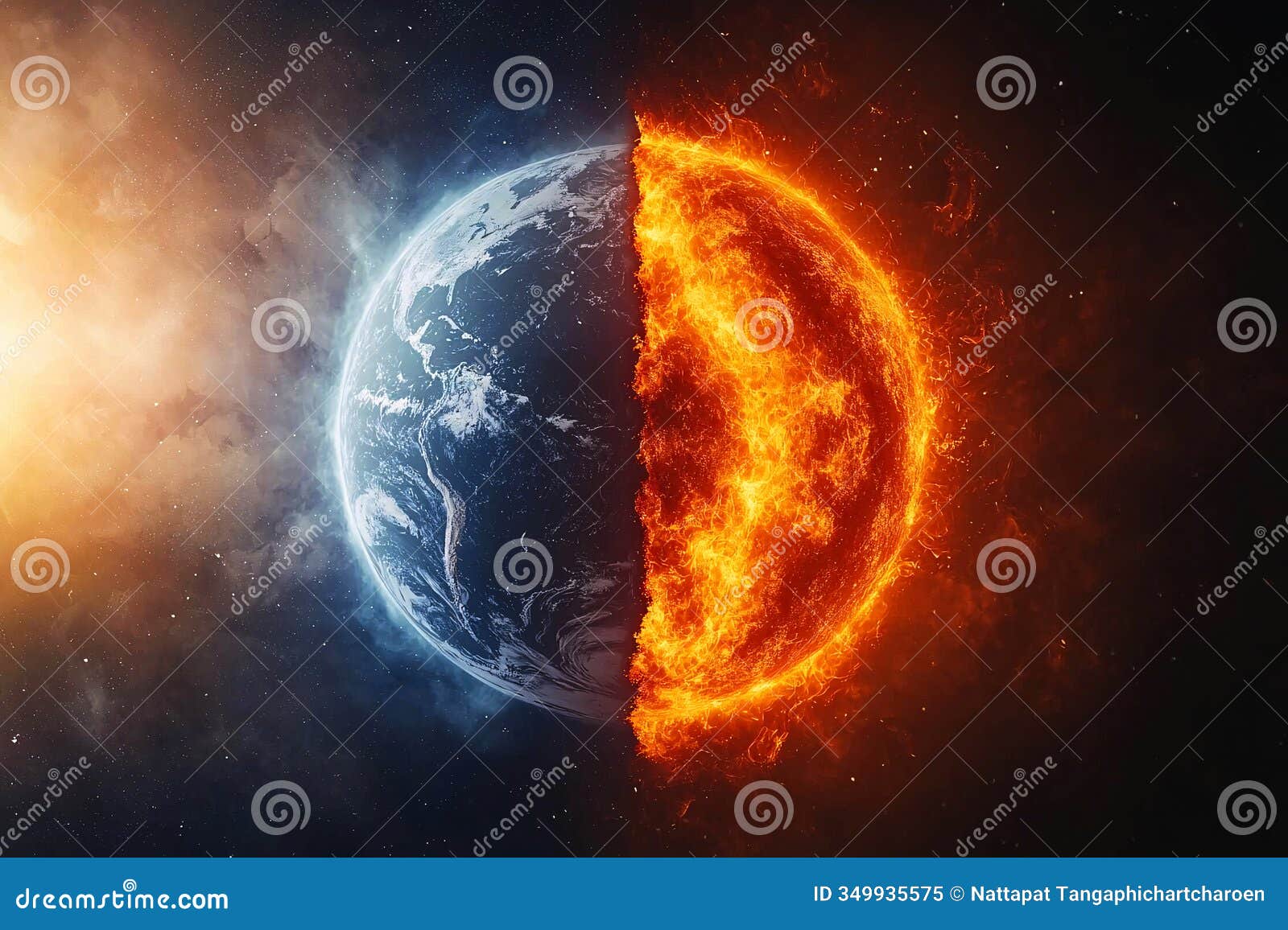 Extreme Heat and Freezing Cold Divide the Earth, Symbolizing Global ...