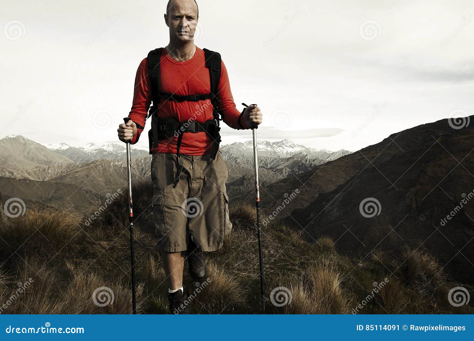 Extreme Hiking Across Rugged Mountains Concept Stock Image - Image of ...