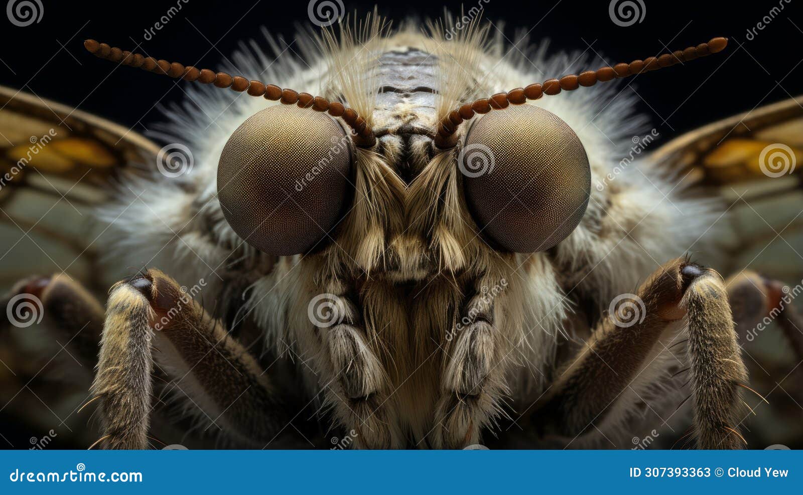 Extreme Hyperzoom Capturing the Detail of a Moth Stock Illustration ...