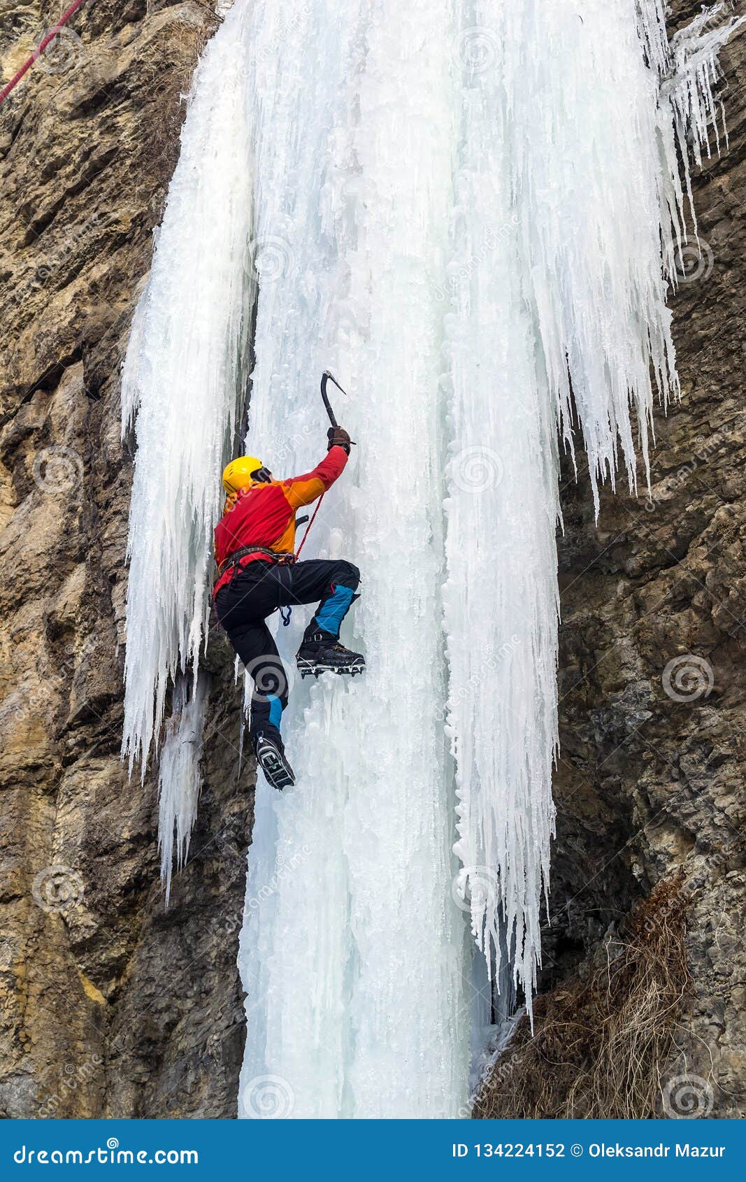 Extreme ice climbing stock photo. Image of sport, landscape - 134224152