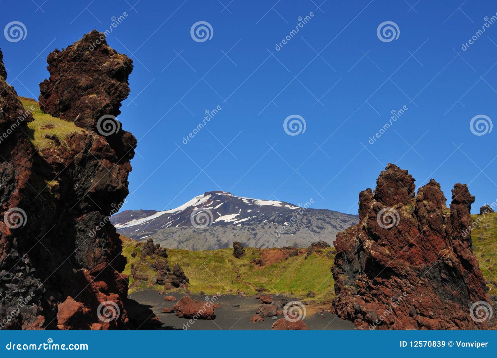 Extreme Landscape Forms in Iceland Stock Image - Image of snow, peak ...