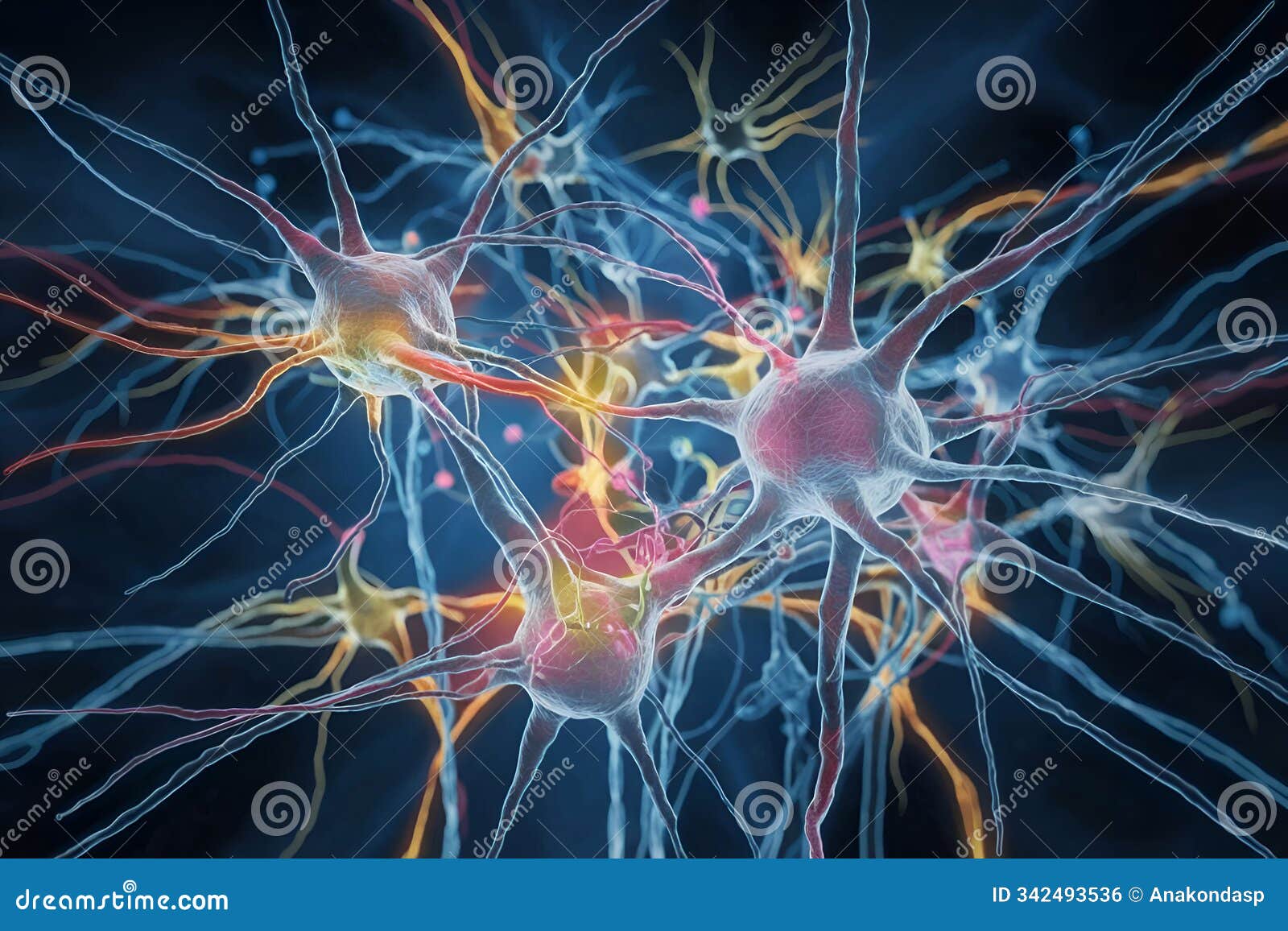 Extreme Macro Blue Neural Connections Background. Ai Generated Stock ...