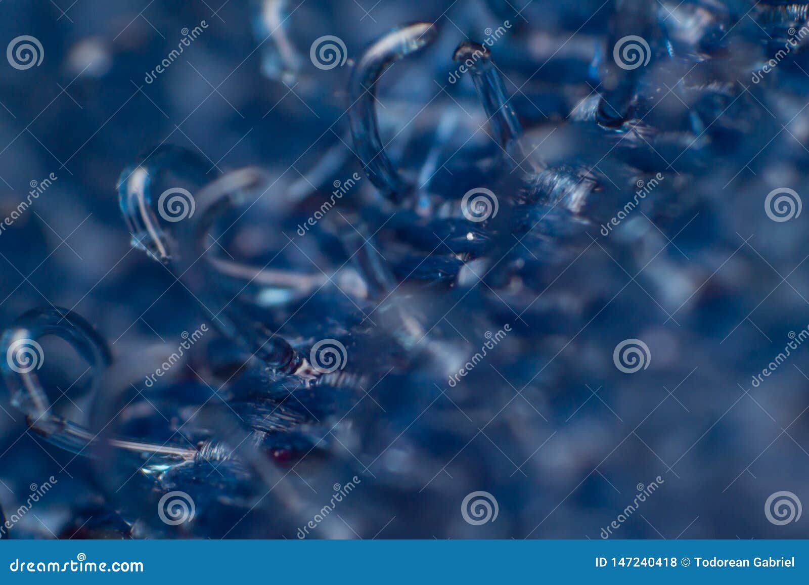 Extreme Macro of a Blue Velcro Texture, Abstract Background Stock Photo ...
