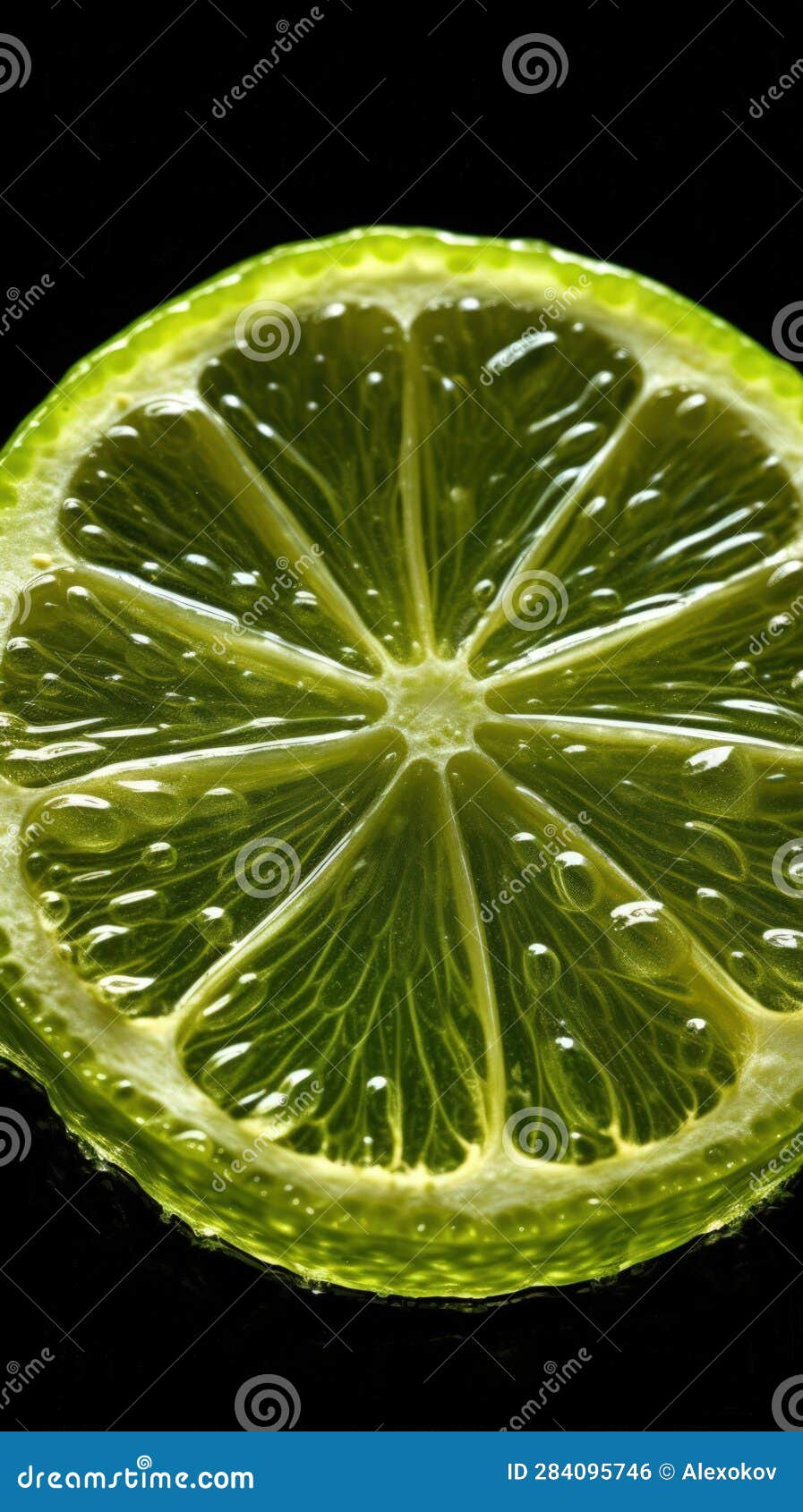 Extreme Macro Close-Up of a Juicy Translucent Lime Slice AI Generated ...