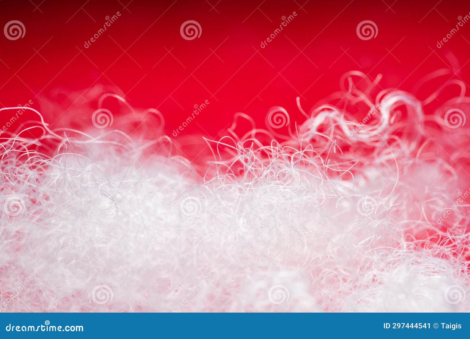 Extreme Macro of Polyester Stable Fiber on Red Background Stock Image ...
