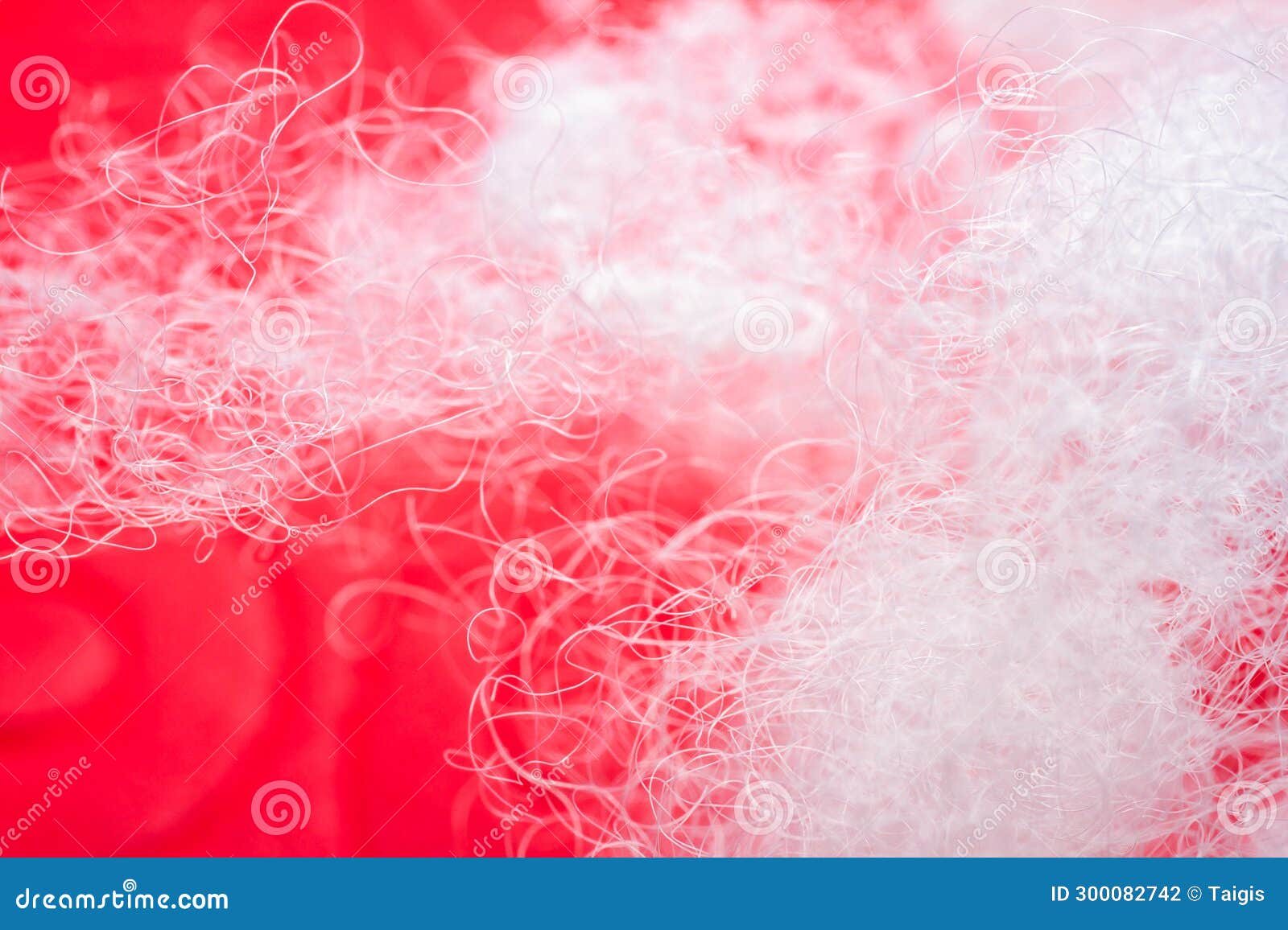 Extreme Macro of Polyester Stable Fiber on Red Background Stock Photo ...