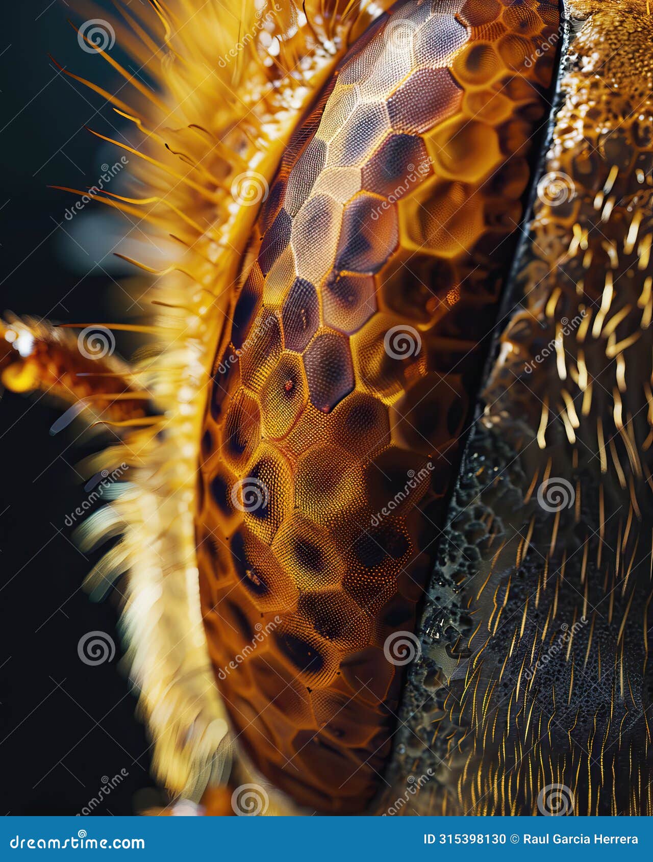 Extreme Macro Shot of Bee Compound Eye Texture Stock Illustration ...