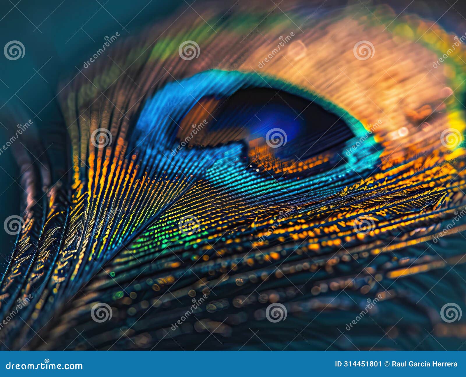 Extreme Macro Shot of Peacock Feather Microstructure Texture Stock ...