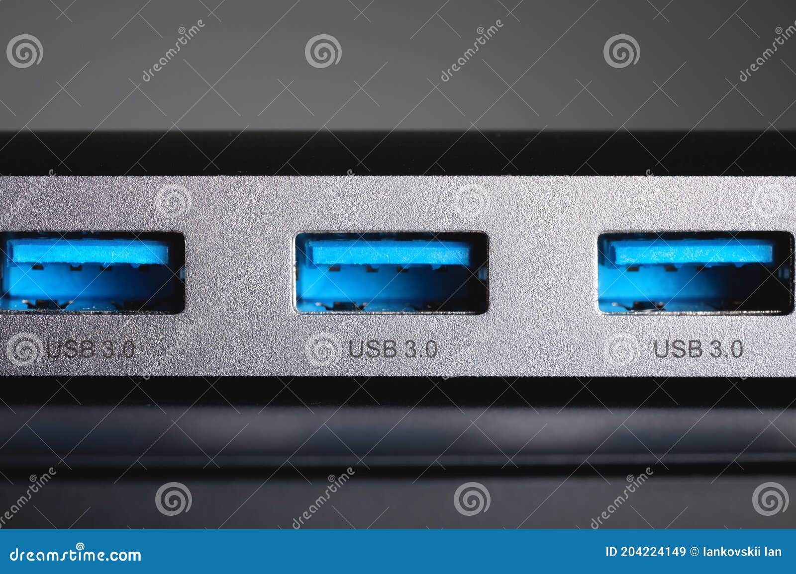 Extreme Macro USB 3.0 Ports on Universal Hub Panel Stock Image - Image ...
