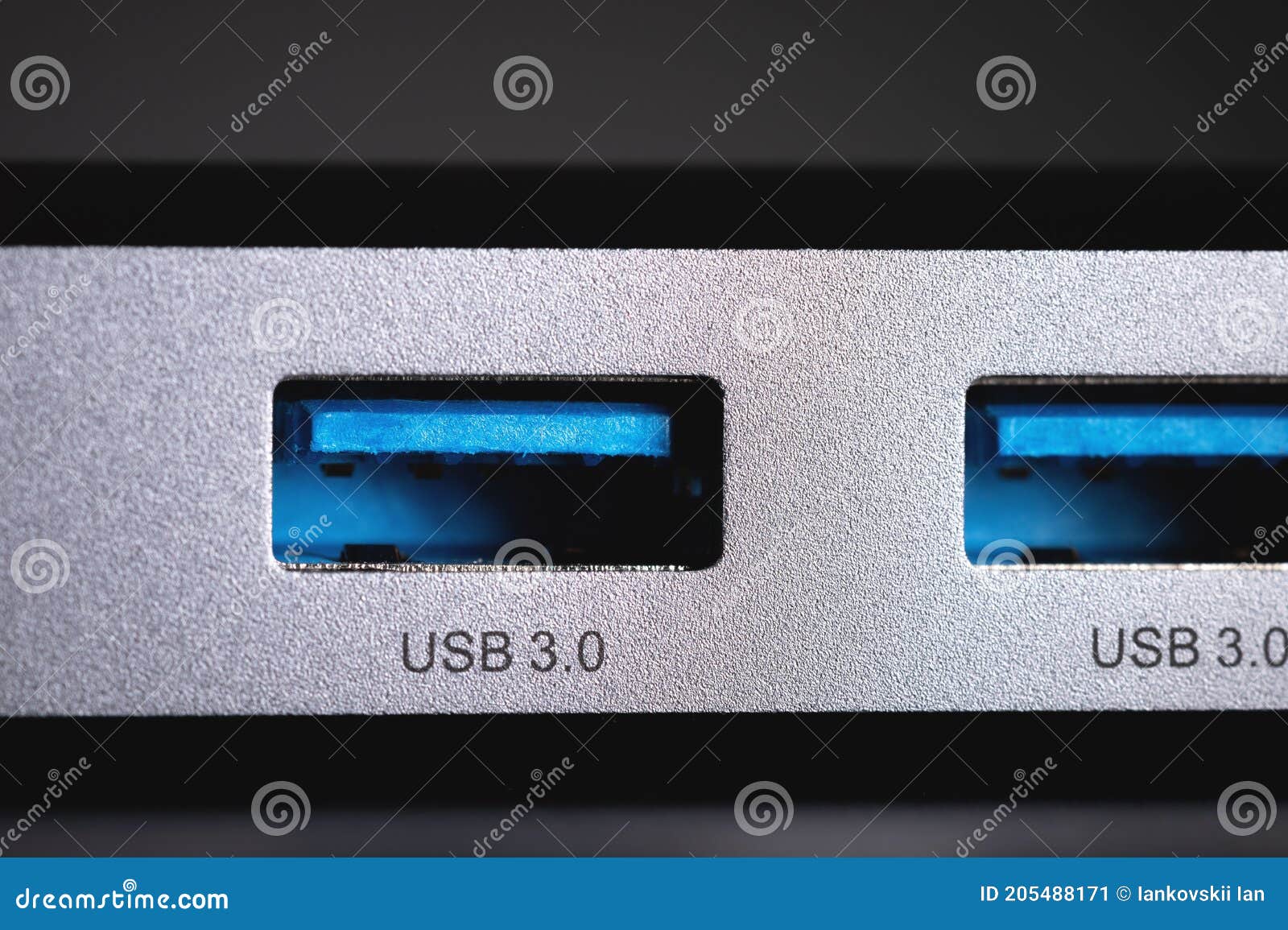 Extreme Macro USB 3.0 Ports on Universal Hub Panel Stock Image - Image ...