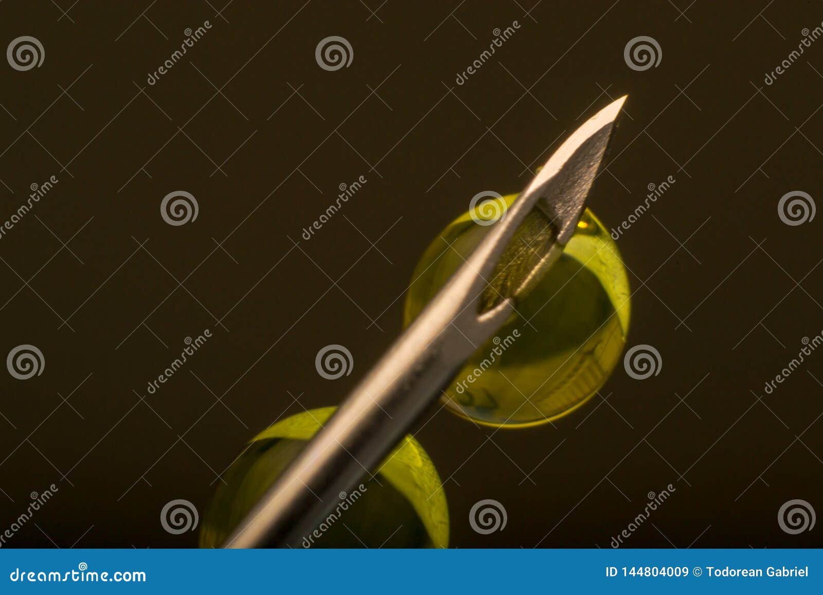 Extreme Macro View of a Hypodermic Needle with Two Drops of Drug ...