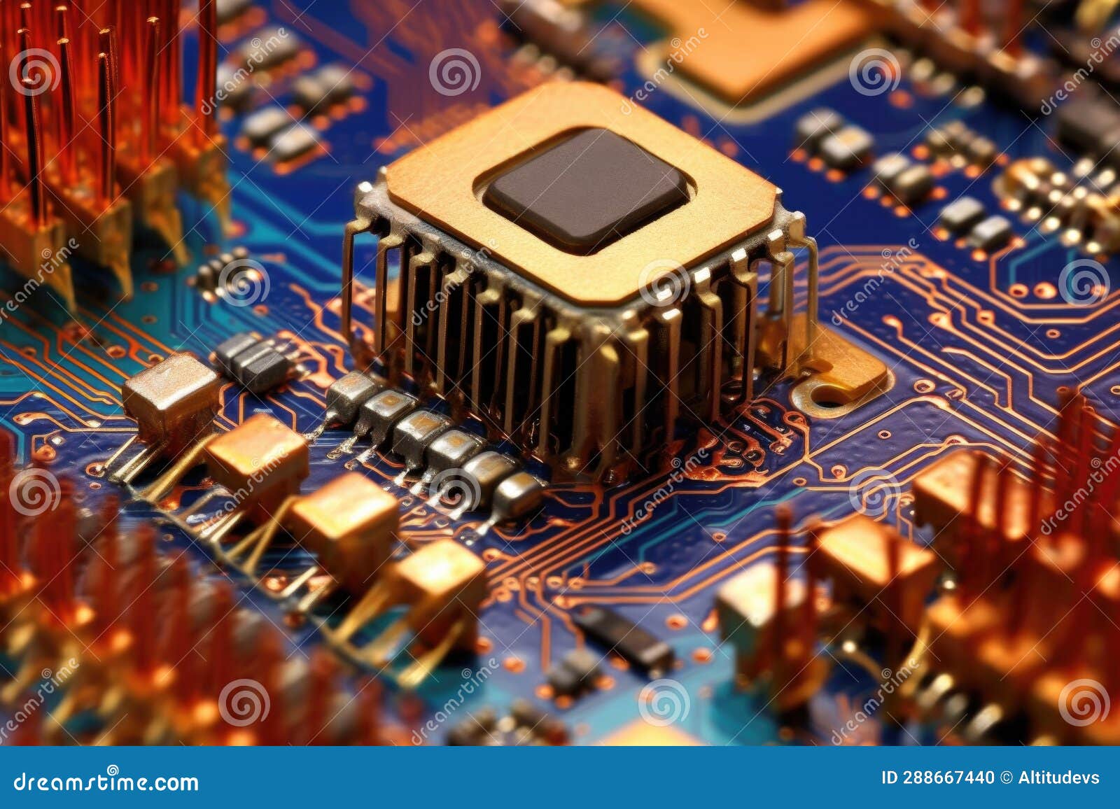Extreme Macro View of Silicon Chip Circuitry Stock Photo - Image of ...