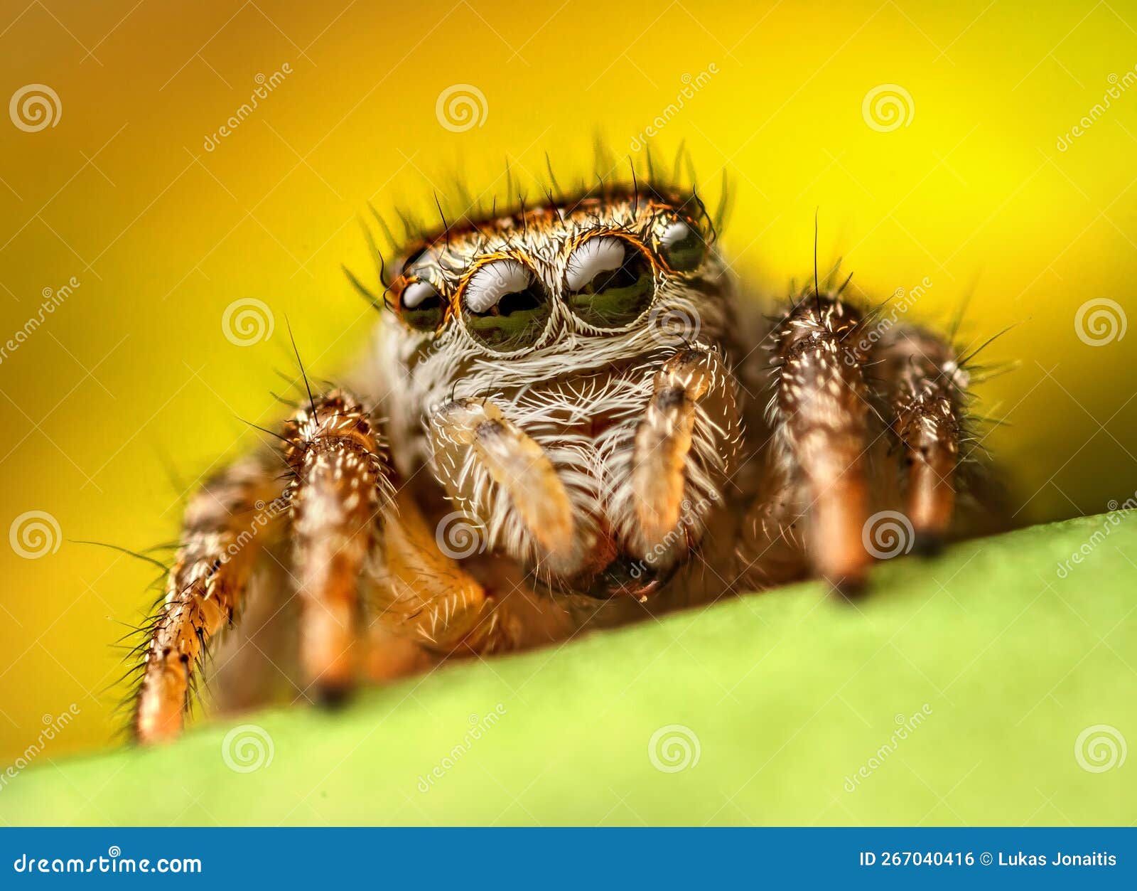 Extreme Magnification - Jumping Spider Portrait, Front View Stock Photo ...