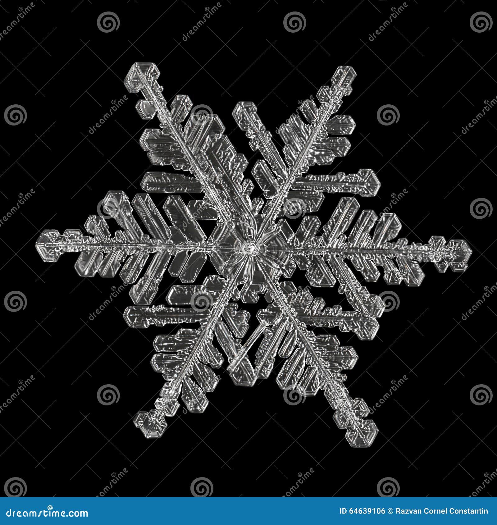 Extreme Magnification - Real Snowflake Stock Photo - Image of fragility ...