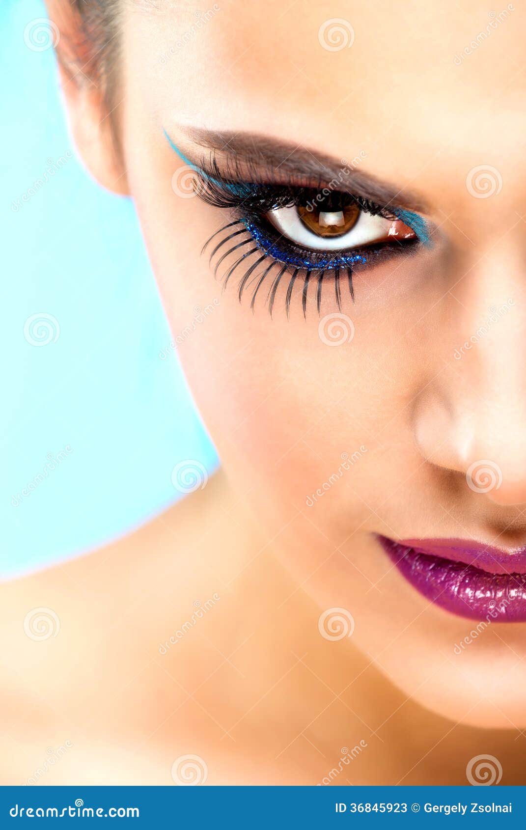 Extreme Makeup. Beautiful Half Face Stock Image - Image of luxury ...