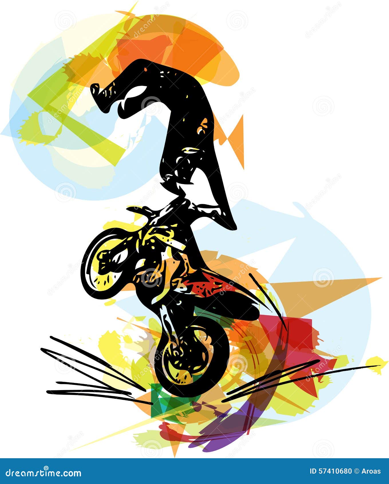 Extreme Motocross Racer by Motorcycle Stock Vector - Illustration of ...