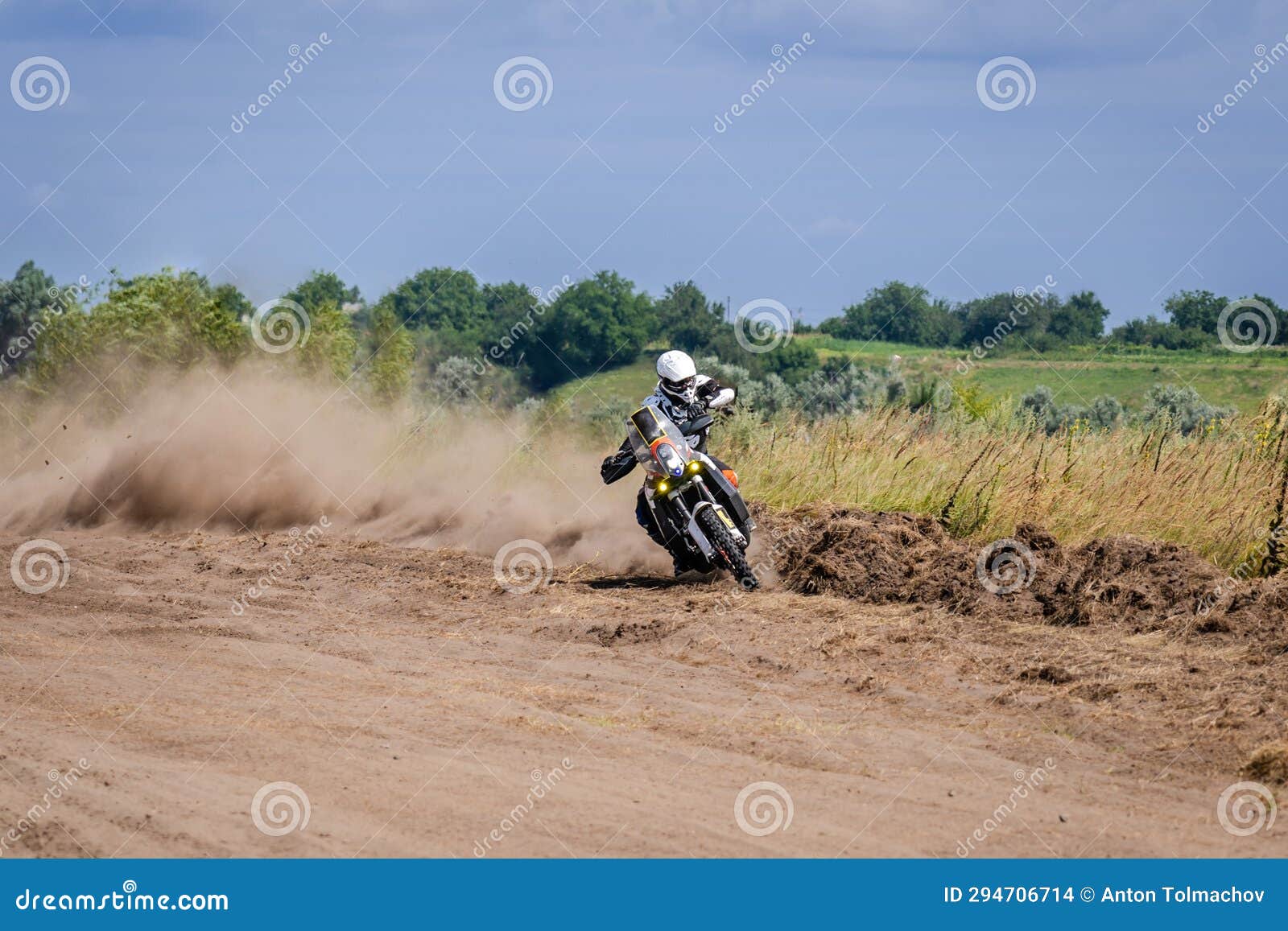 Extreme Motocross Track. Riding on a Dust Track Stock Photo - Image of ...