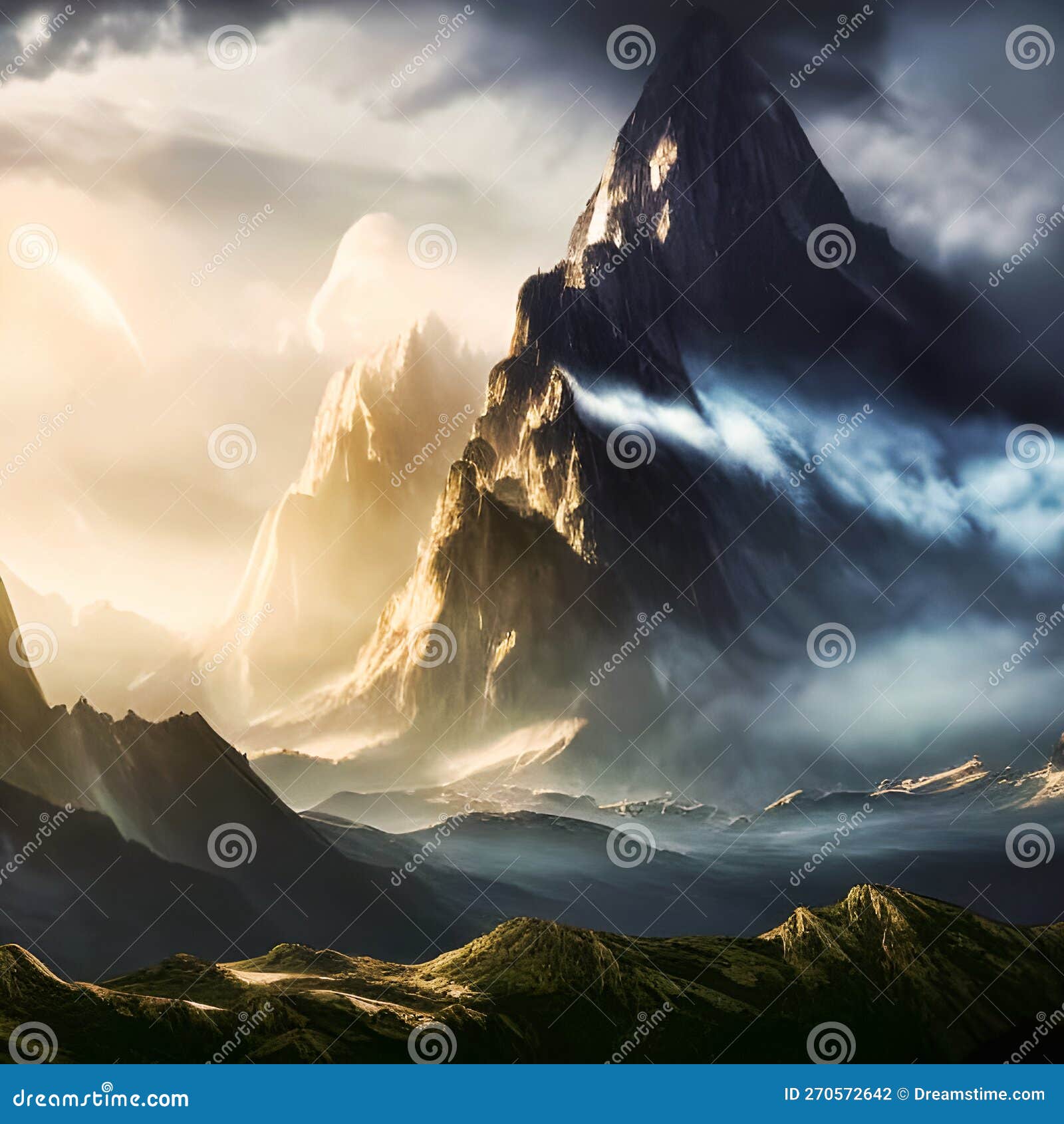 Extreme mountain landscape stock illustration. Illustration of ...