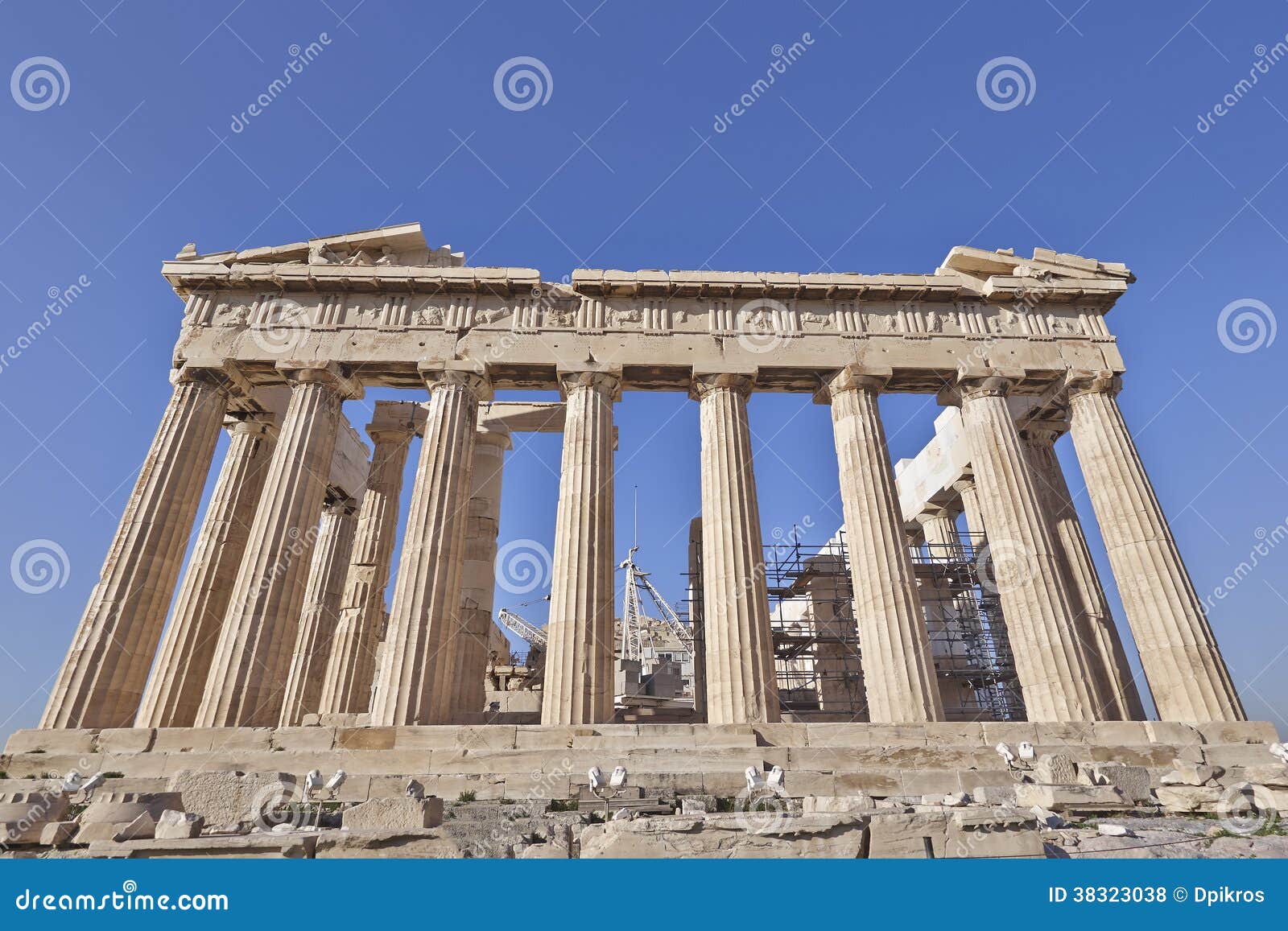 Extreme Perspective Of Parthenon Ancient Temple Royalty-Free Stock ...