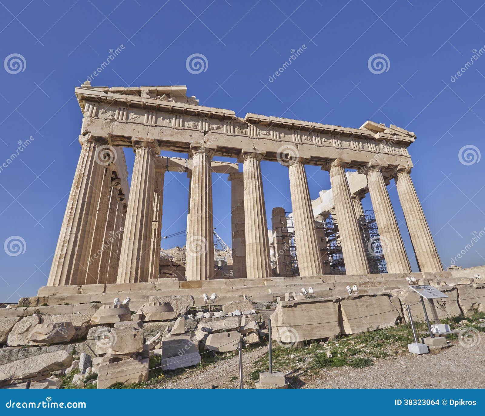 Extreme Perspective Of Parthenon Ancient Temple Stock Photography ...