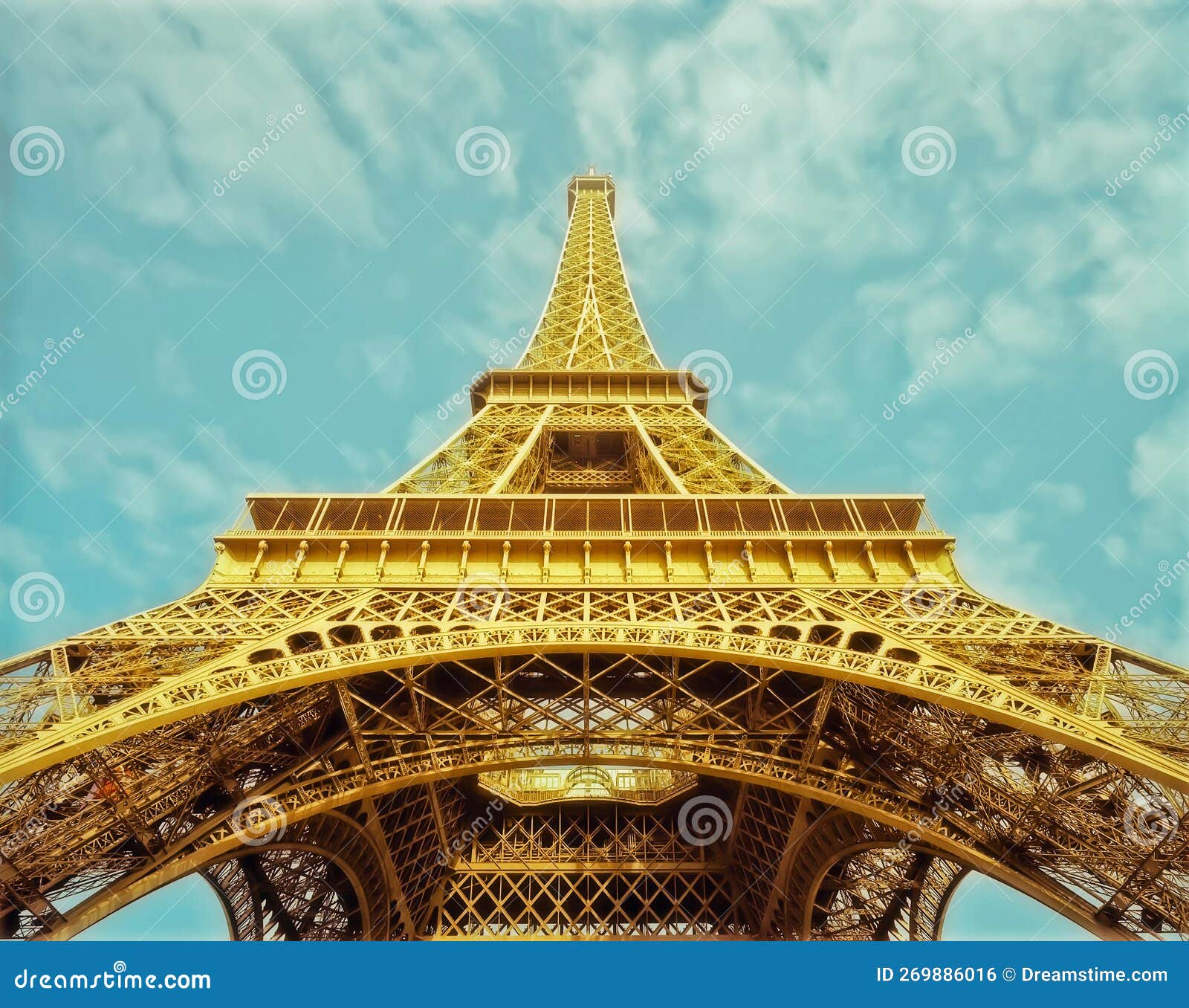 Extreme Perspective View of the Eiffel Tower, Paris, France Stock Photo ...