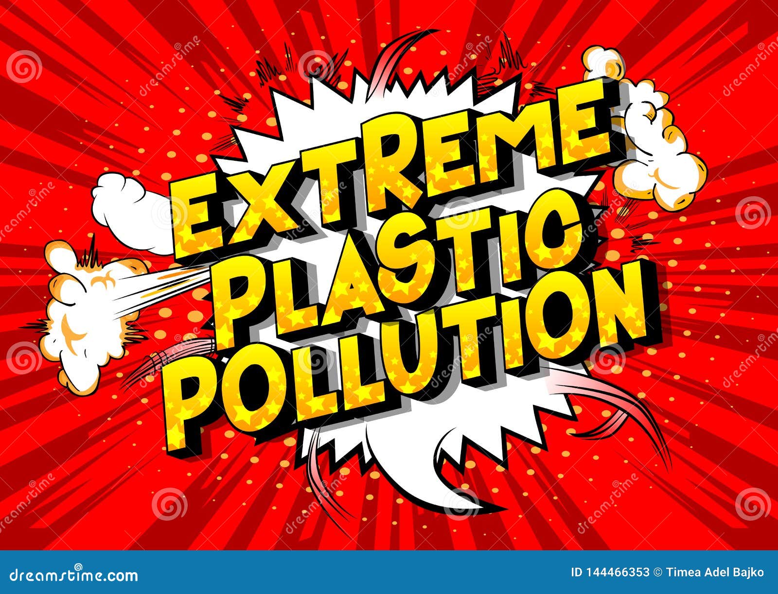 Extreme Plastic Pollution - Comic Book Style Words. Stock Vector ...