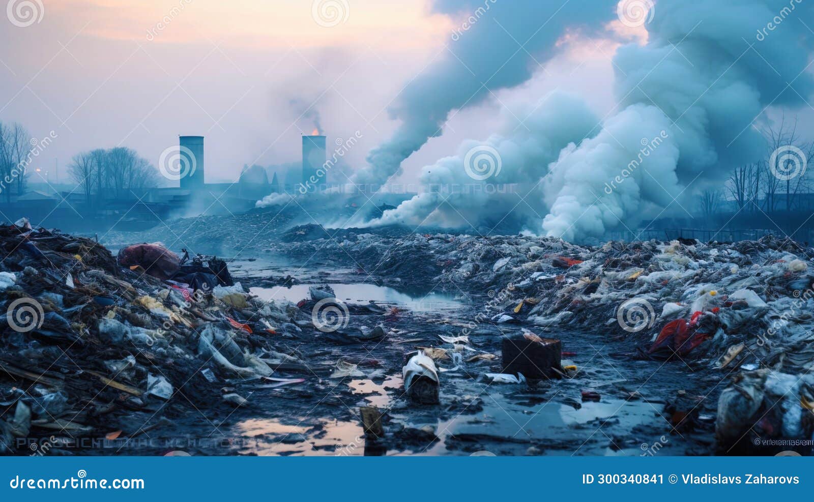 Extreme Pollution: Waste of Industry and Human Activity Stock ...