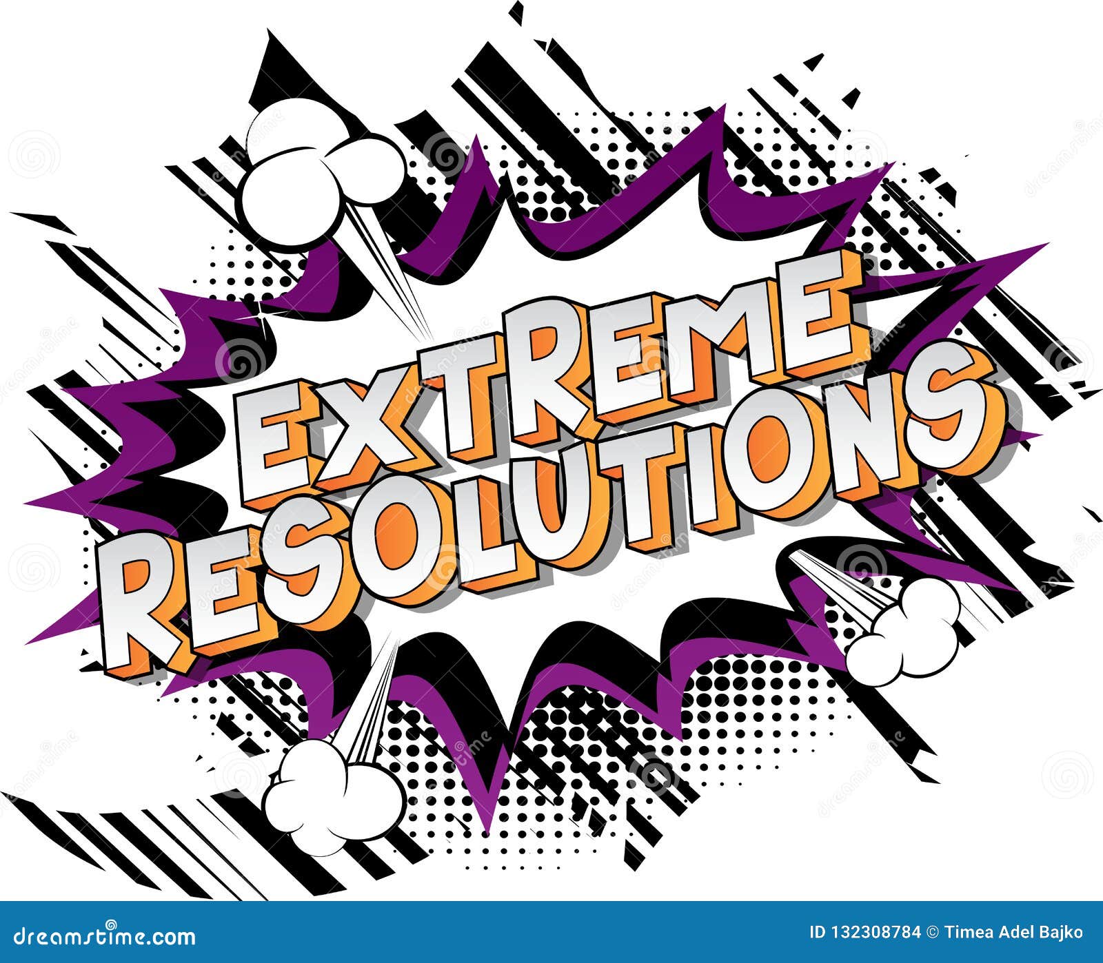 Extreme Resolutions - Comic Book Style Words. Stock Vector ...
